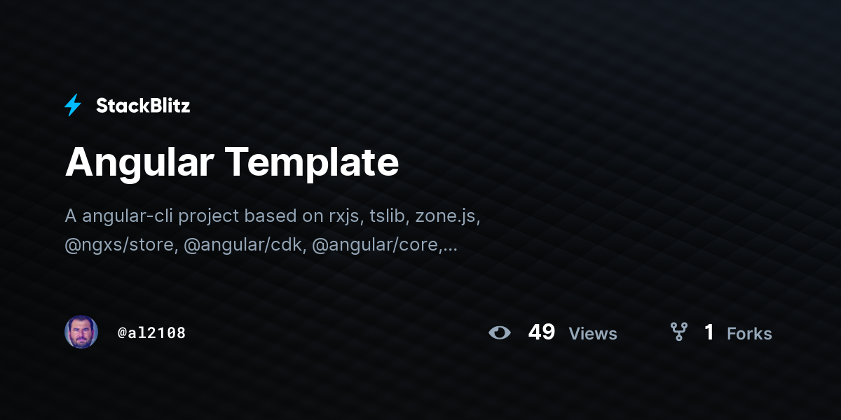 Angular Template - StackBlitz