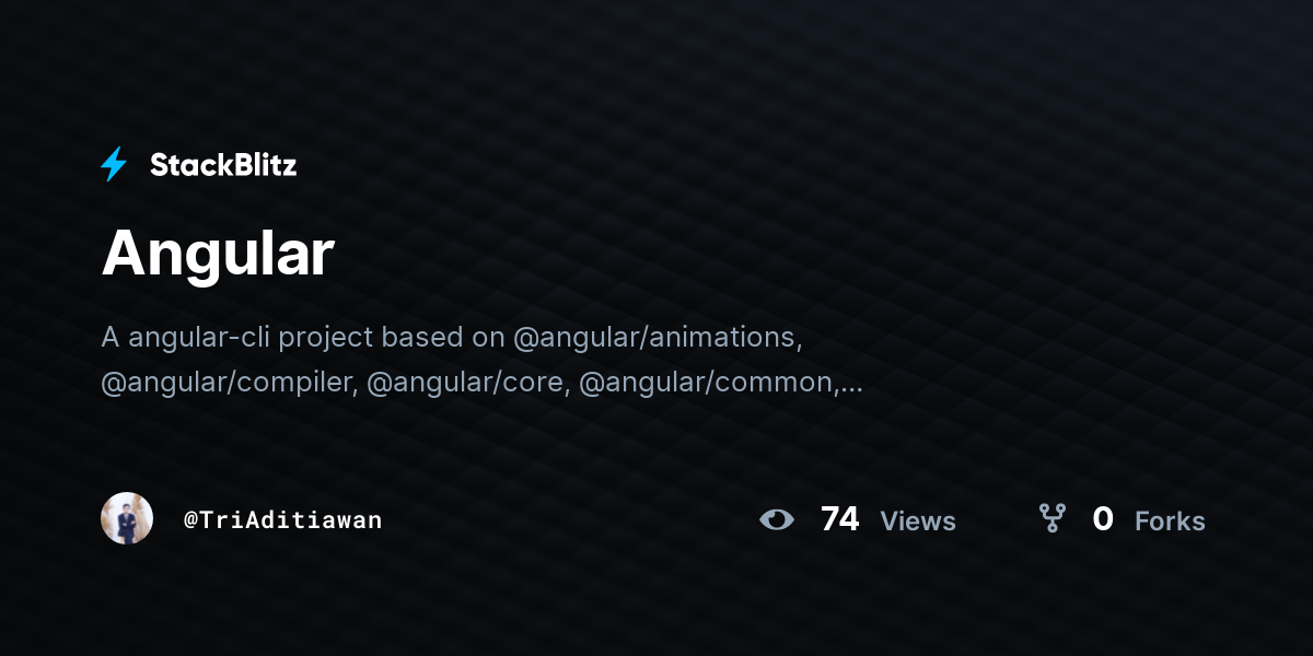 Angular - StackBlitz