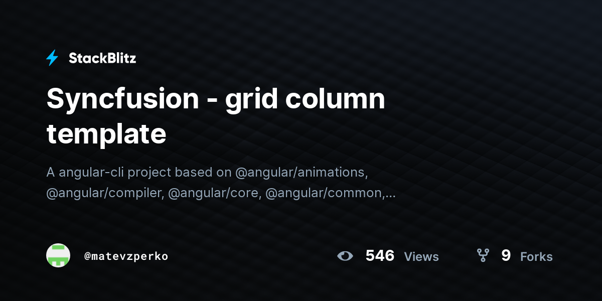 Syncfusion - grid column template - StackBlitz Syncfusion - grid column template - StackBlitz