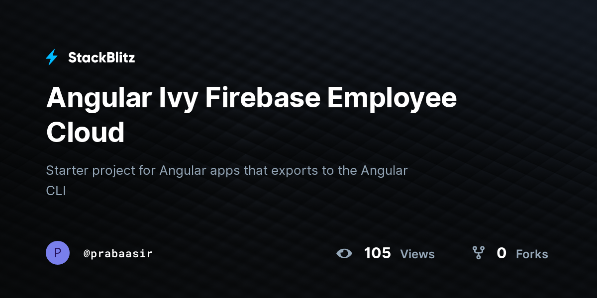 Angular Ivy Firebase Employee Cloud - StackBlitz