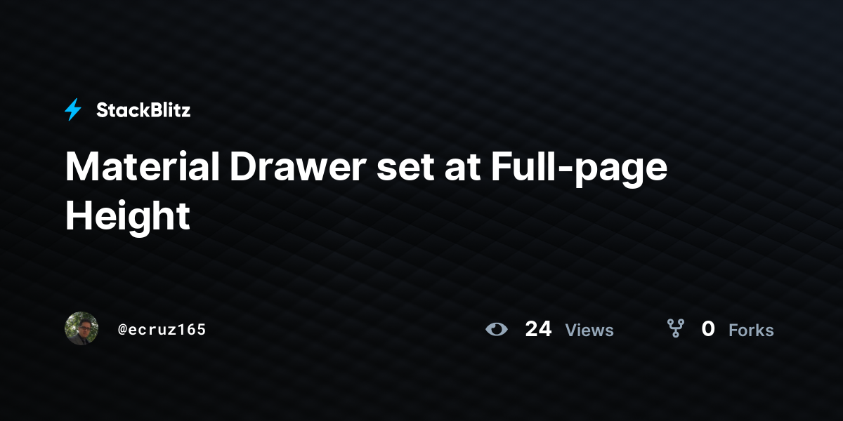 Material Drawer set at Full-page Height - StackBlitz
