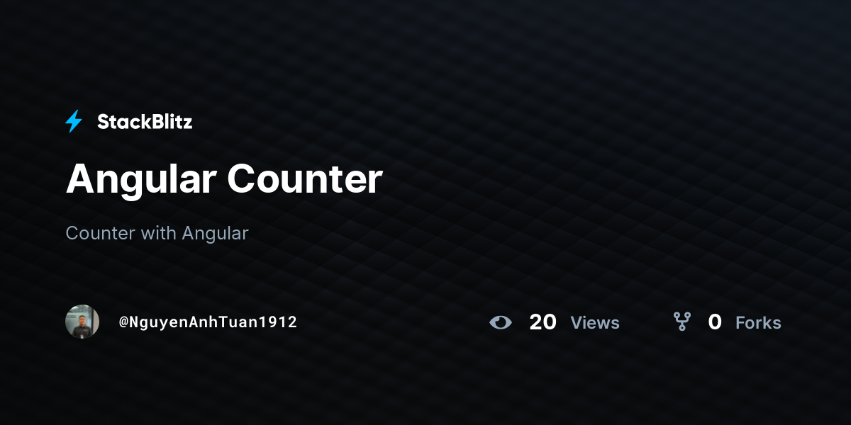Angular Counter Stackblitz