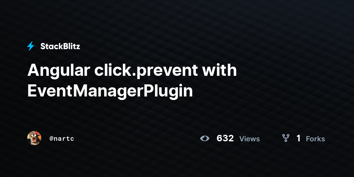 Angular click.prevent with EventManagerPlugin - StackBlitz