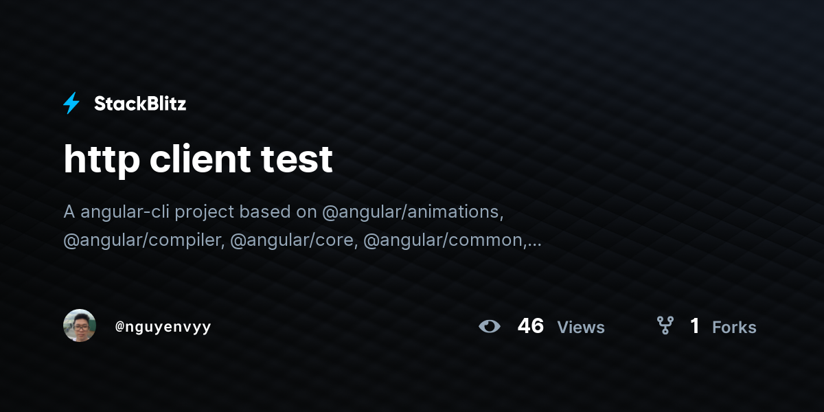 http client test - StackBlitz http client test - StackBlitz