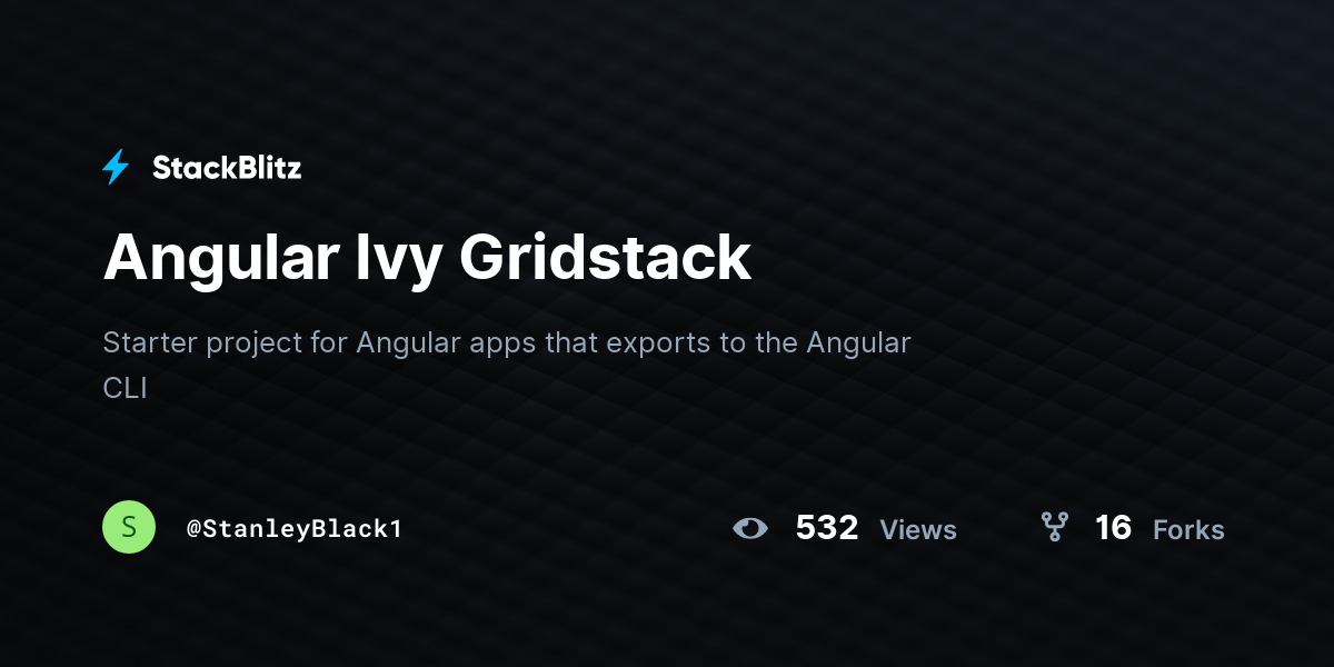 Angular Ivy Gridstack - StackBlitz