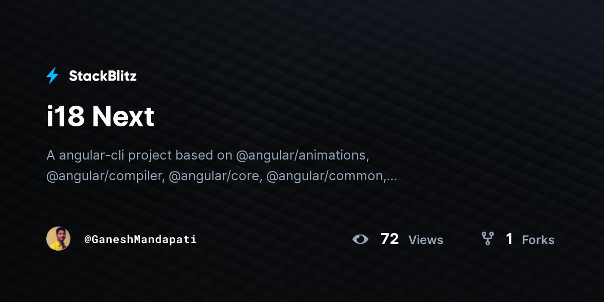 i18 Next - StackBlitz