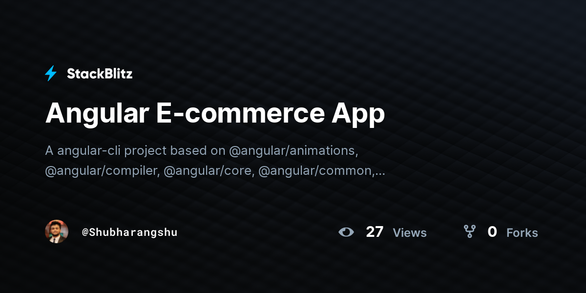 Angular E-commerce App - StackBlitz Angular E-commerce App - StackBlitz