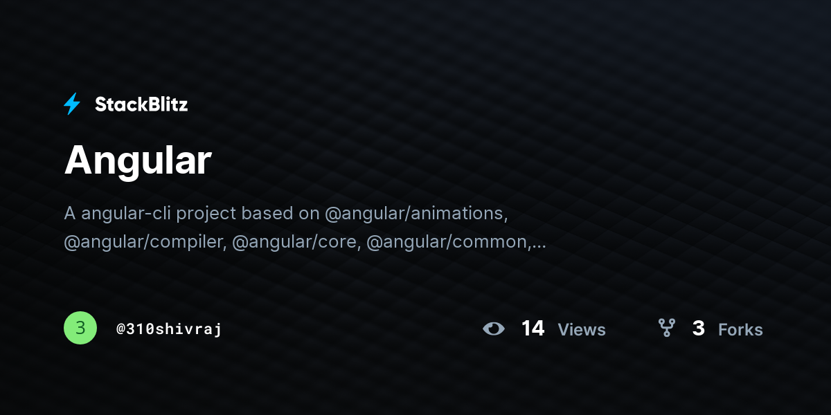 Angular - StackBlitz