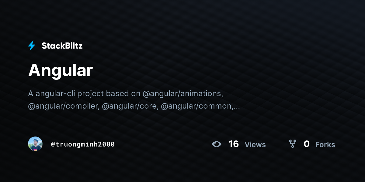 Angular Stackblitz
