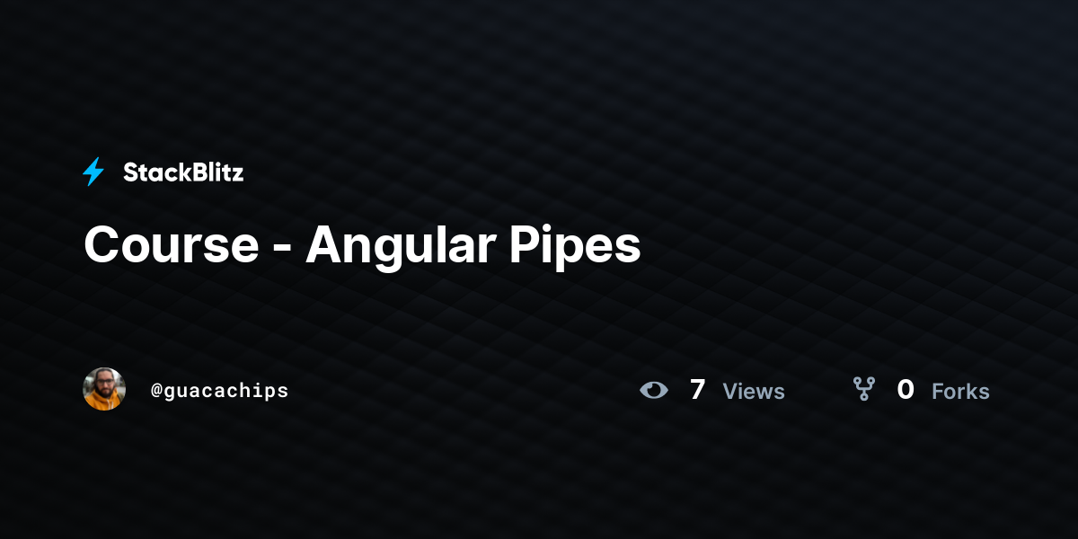 Course - Angular Pipes - StackBlitz