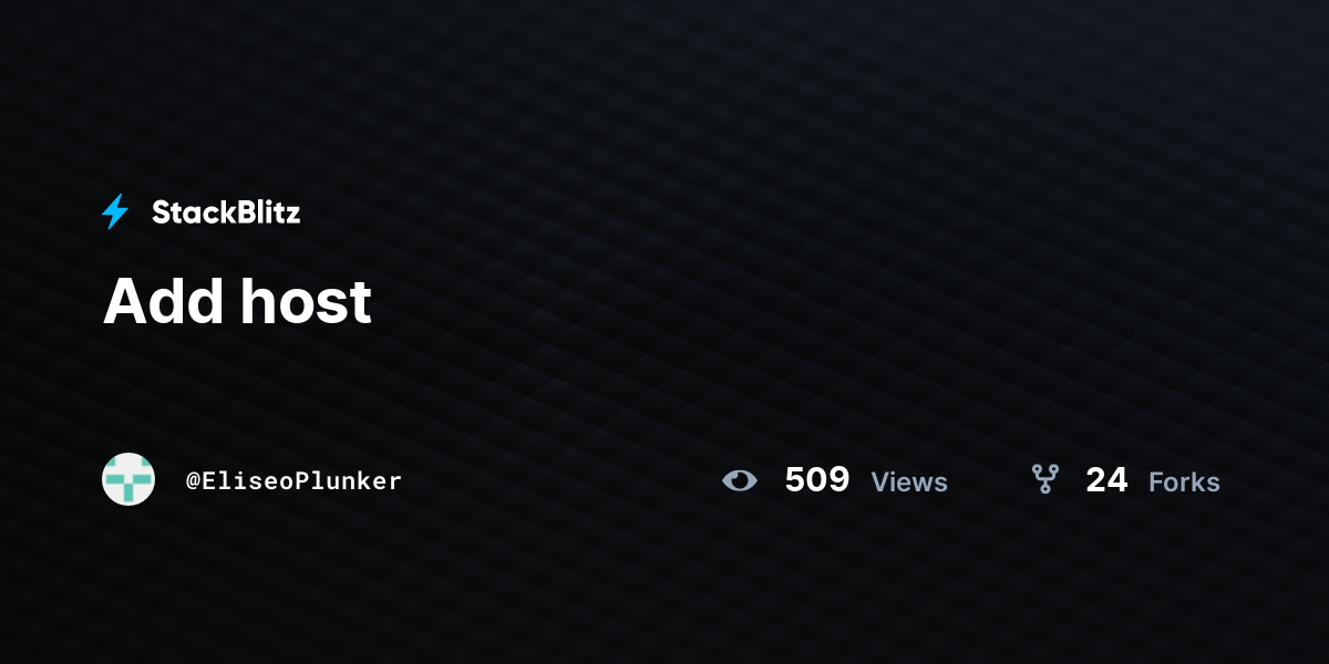 Add host - StackBlitz