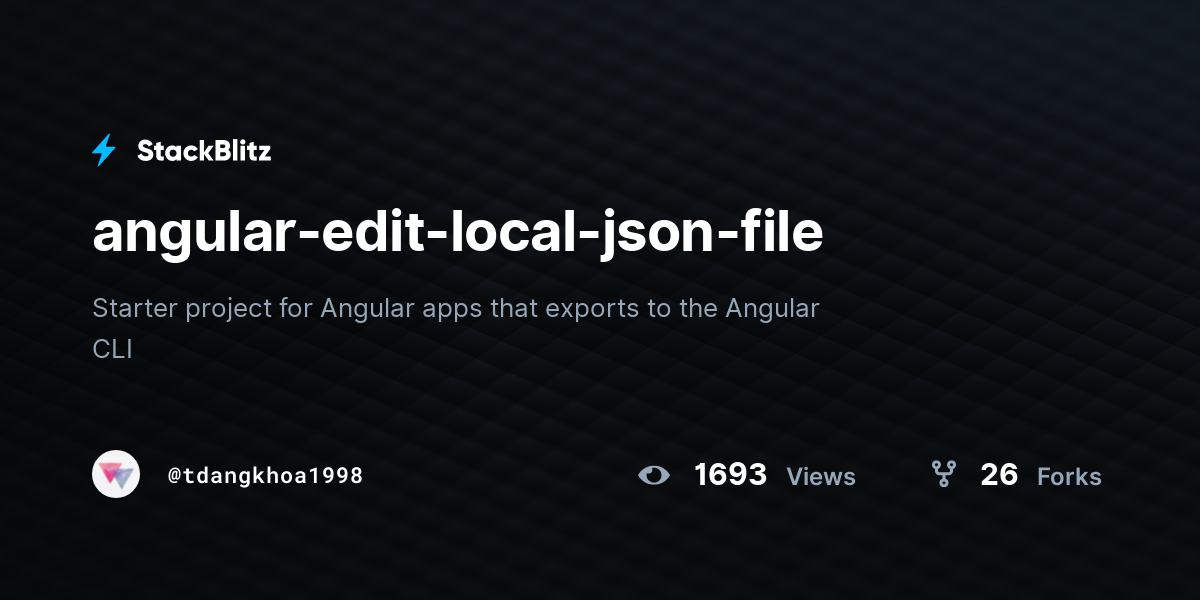 angular-edit-local-json-file - StackBlitz