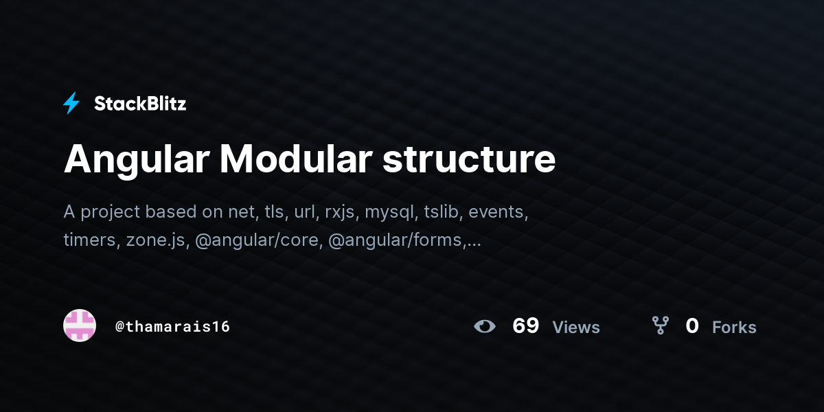 Angular Modular structure - StackBlitz