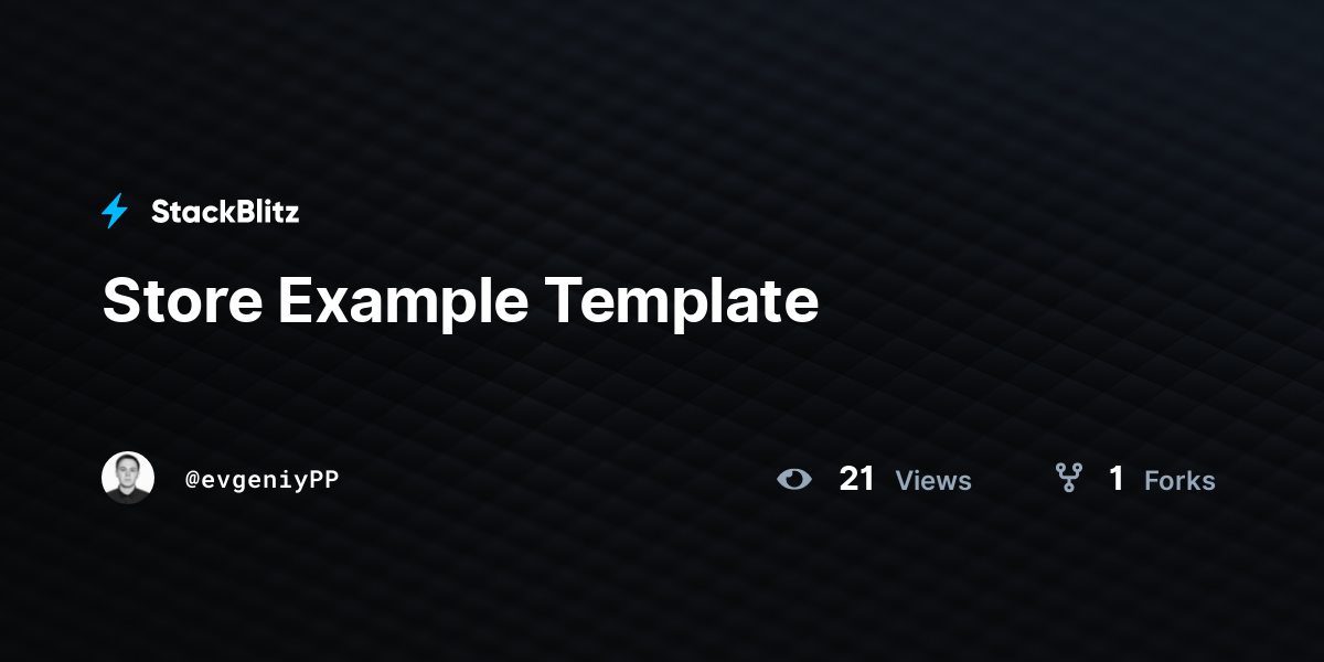 Store Example Template - StackBlitz