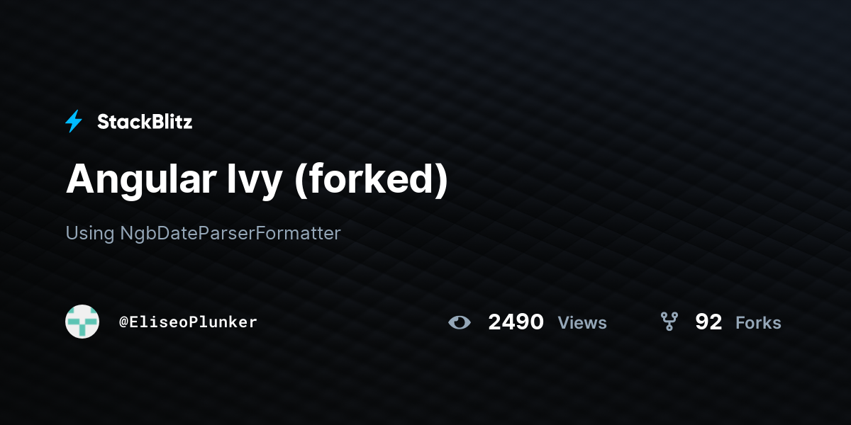 Angular Ivy (forked) - StackBlitz
