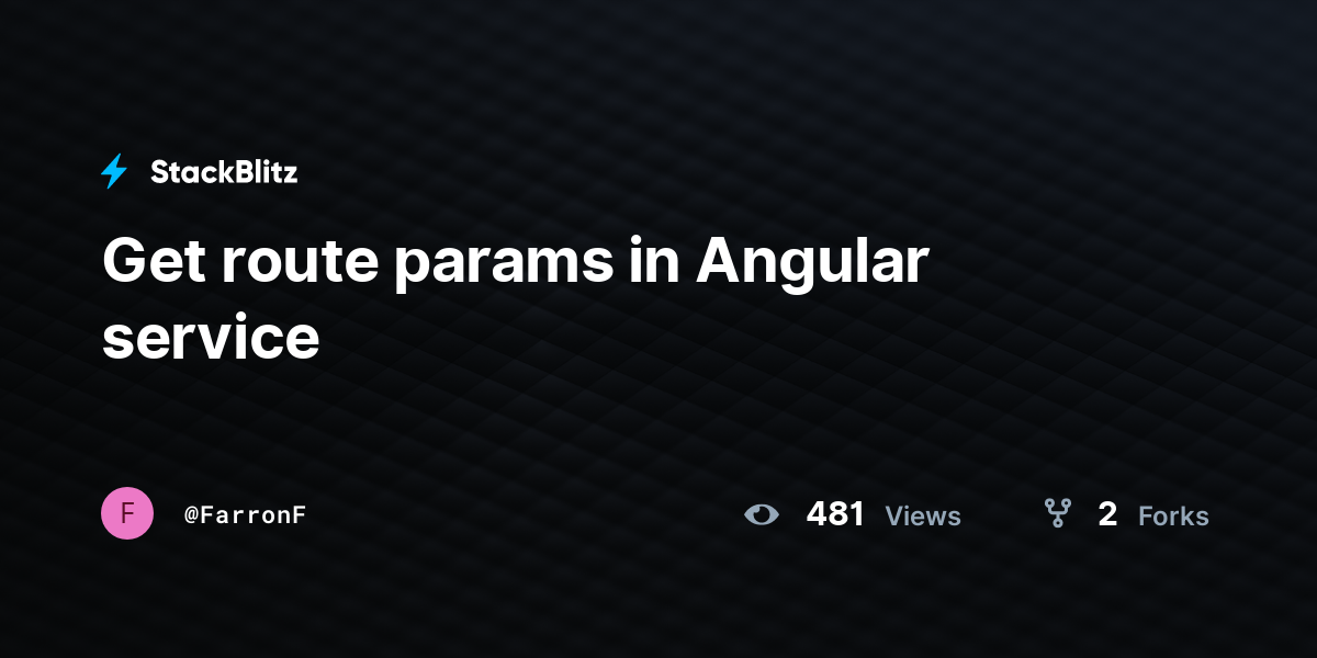 Get route params in Angular service - StackBlitz Get route params in Angular service - StackBlitz
