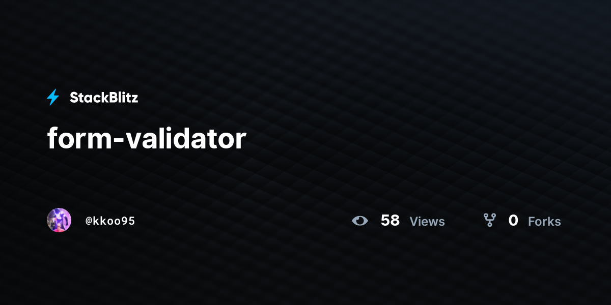 form-validator - StackBlitz