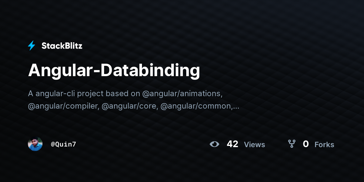 Angular-Databinding - StackBlitz Angular-Databinding - StackBlitz