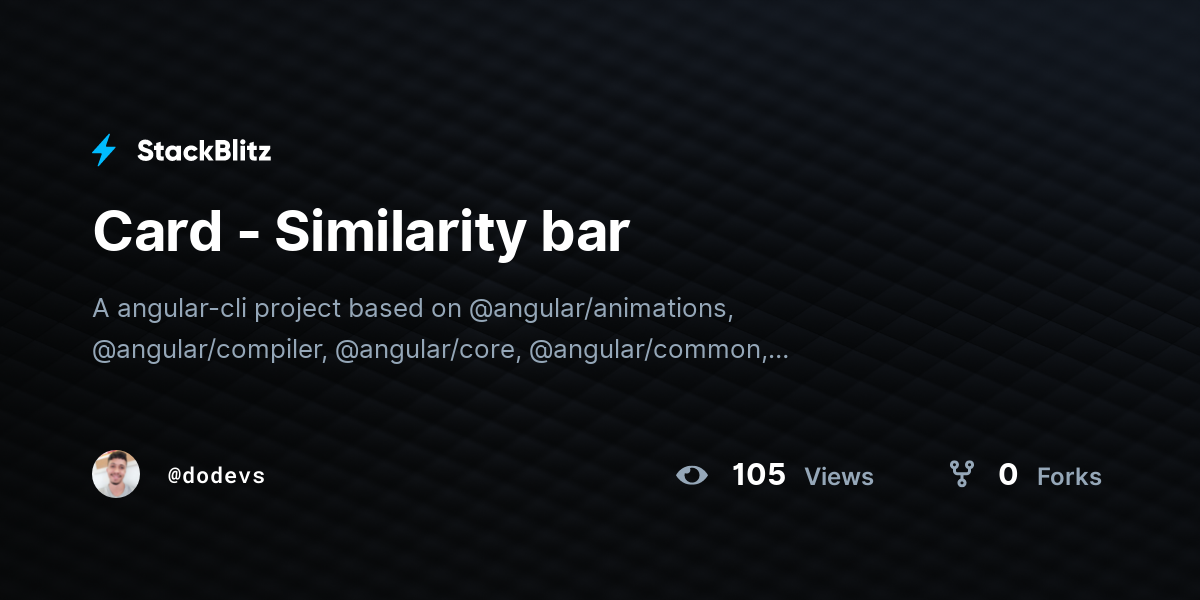 Card - Similarity bar - StackBlitz
