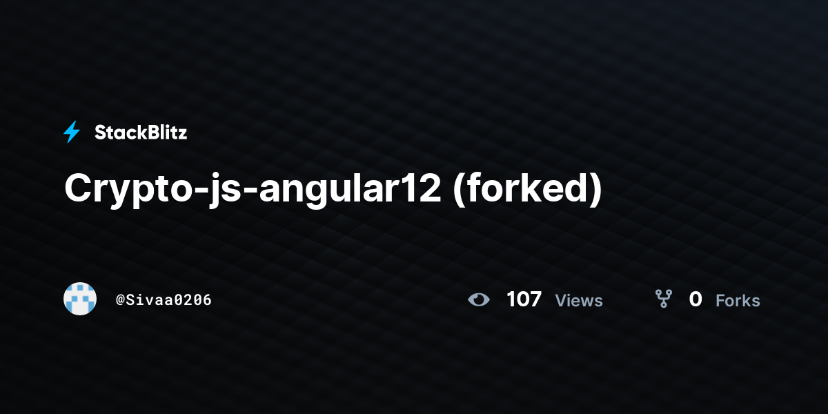 Crypto-js-angular12 (forked) - StackBlitz