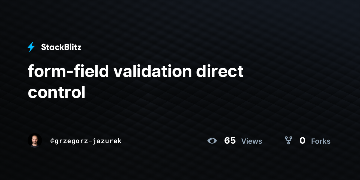 form-field validation direct control - StackBlitz form-field validation direct control - StackBlitz