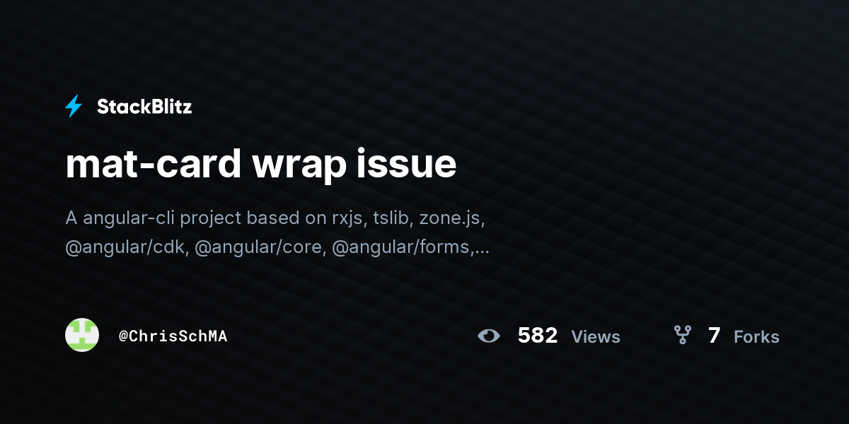 mat-card wrap issue - StackBlitz