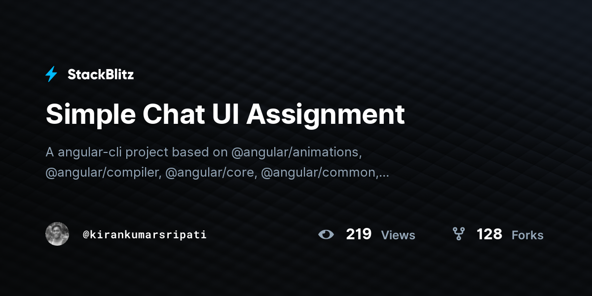 Simple Chat UI Assignment - StackBlitz