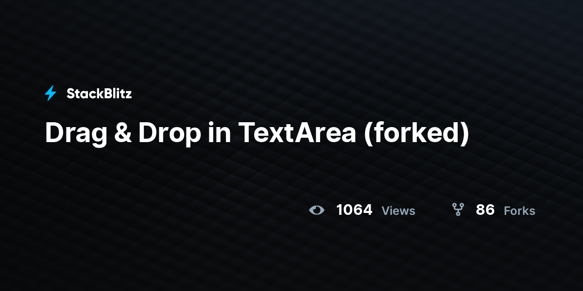 Drag & Drop in TextArea (forked) - StackBlitz