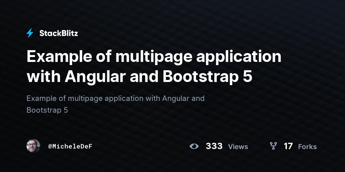 Example of multipage application with Angular and Bootstrap 5 - StackBlitz