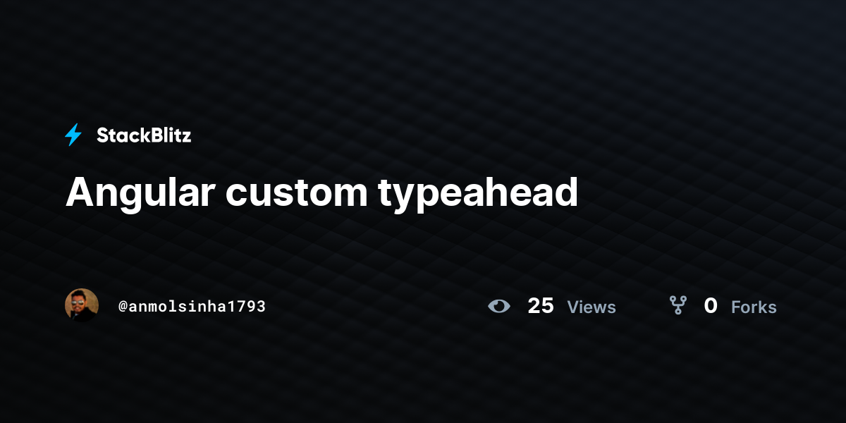 Angular custom typeahead - StackBlitz
