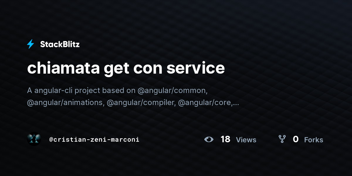 chiamata get con service - StackBlitz