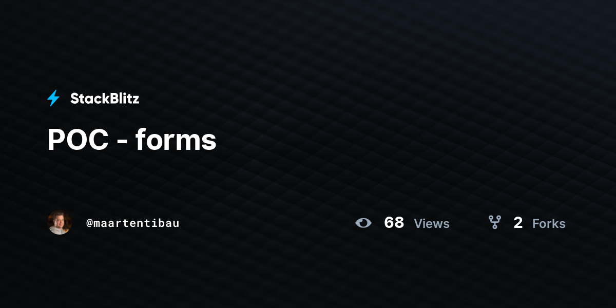 POC - forms - StackBlitz