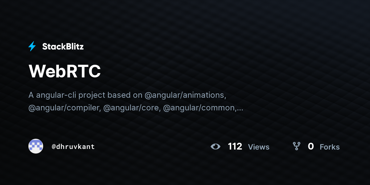 WebRTC - StackBlitz