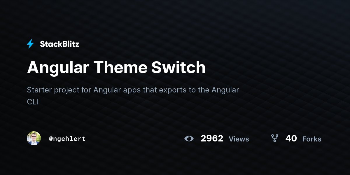 Angular Theme Switch - StackBlitz