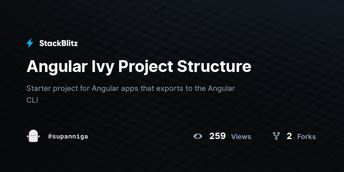 Angular Ivy Project Structure - StackBlitz