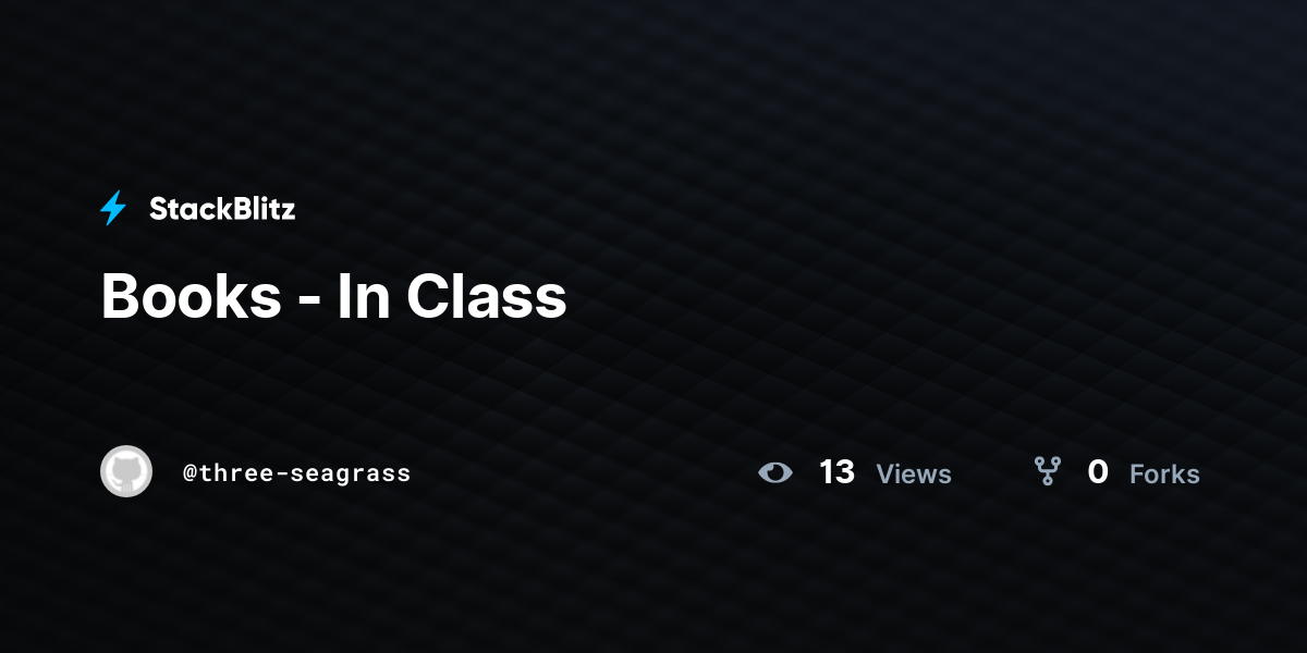 Books - In Class - StackBlitz