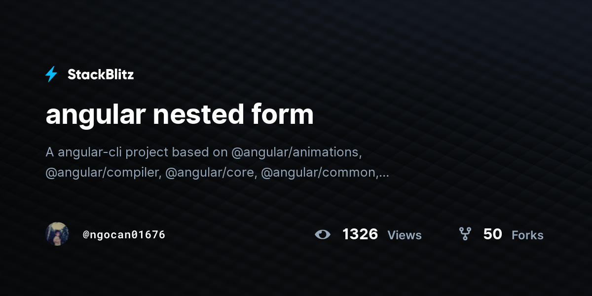 angular nested form - StackBlitz