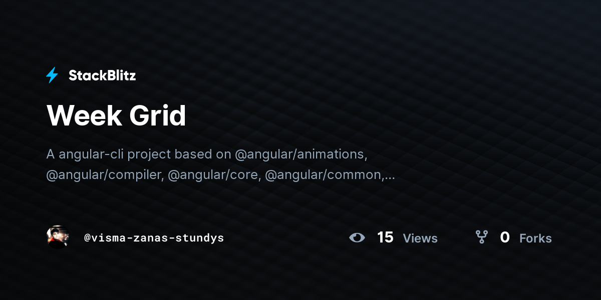 Week Grid - StackBlitz