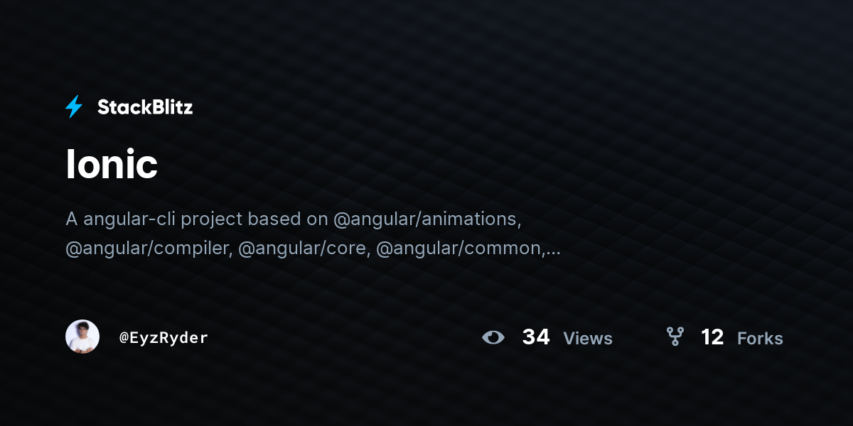 Ionic - StackBlitz
