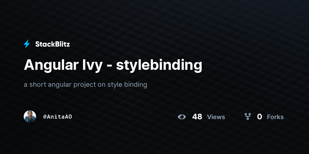 Angular Ivy - stylebinding - StackBlitz