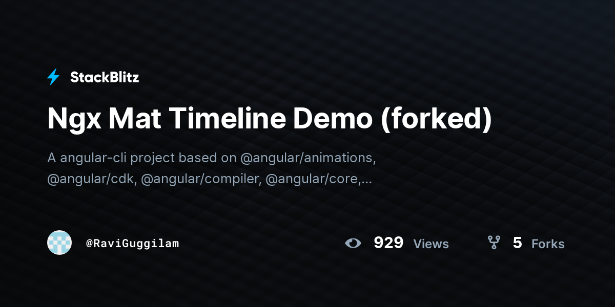 Ngx Mat Timeline Demo (forked) - StackBlitz