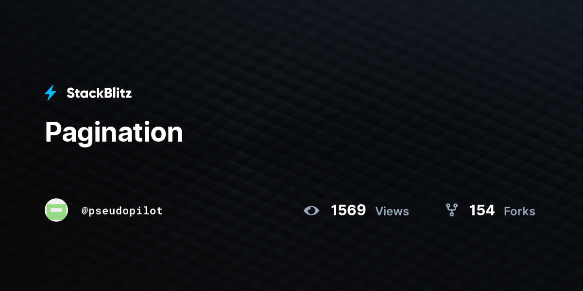 Pagination - StackBlitz