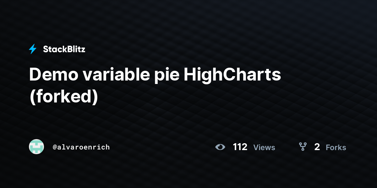 Demo variable pie HighCharts (forked) - StackBlitz Demo variable pie HighCharts (forked) - StackBlitz
