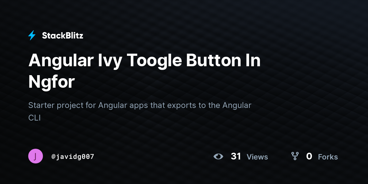 Angular Ivy Toogle Button In Ngfor - StackBlitz Angular Ivy Toogle Button In Ngfor - StackBlitz
