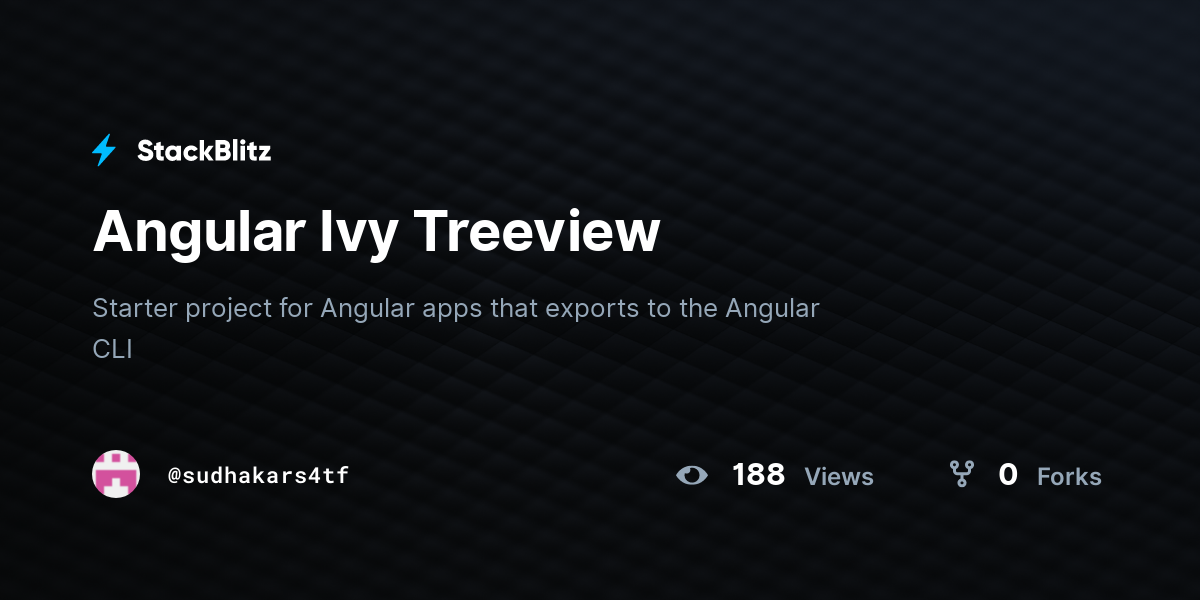 Angular Ivy Treeview - StackBlitz