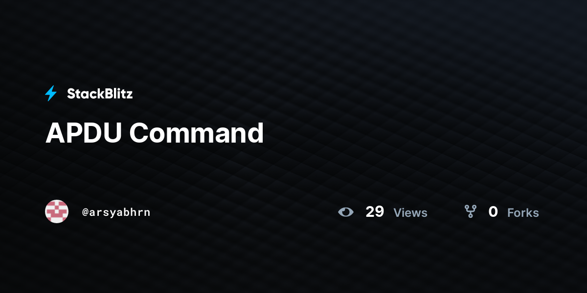 Apdu Command Stackblitz