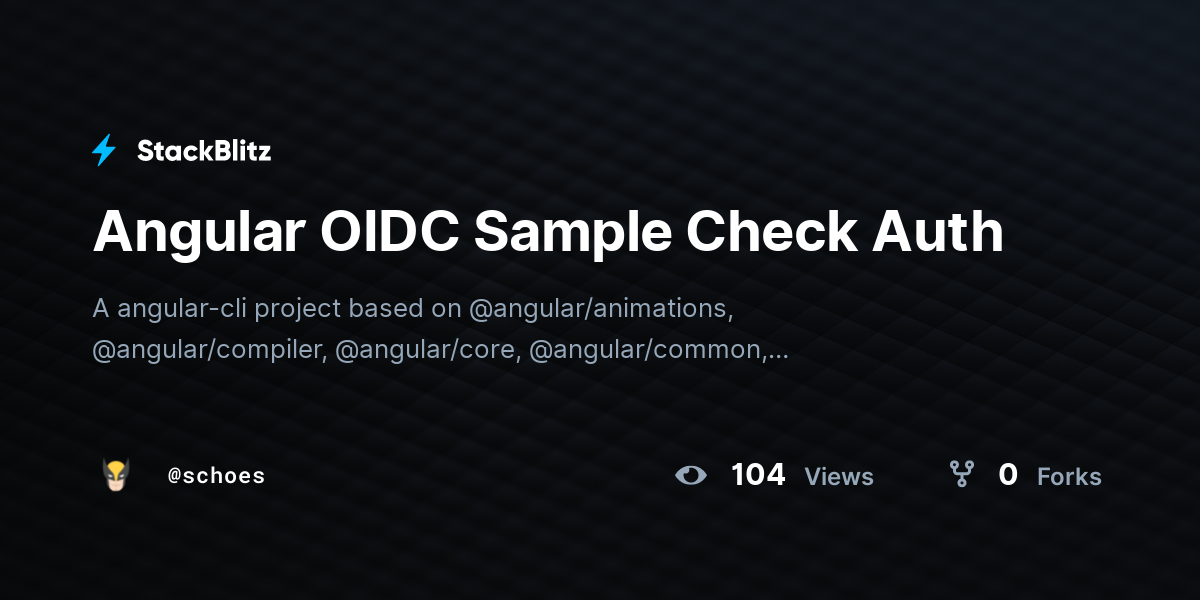 Angular OIDC Sample Check Auth - StackBlitz