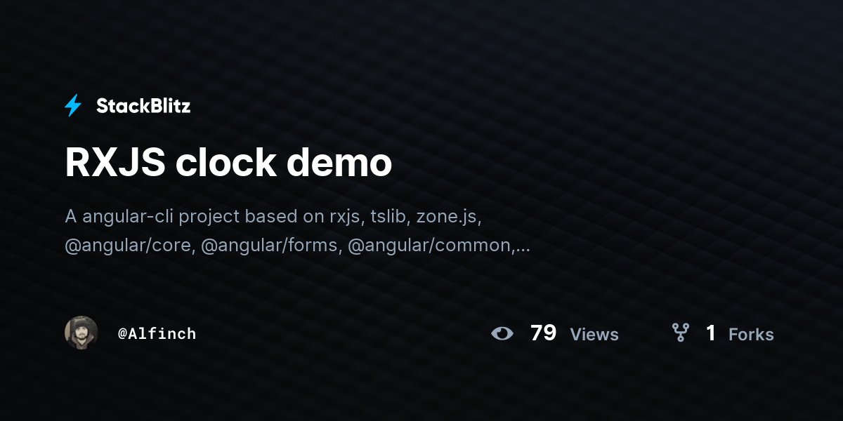 RXJS clock demo - StackBlitz