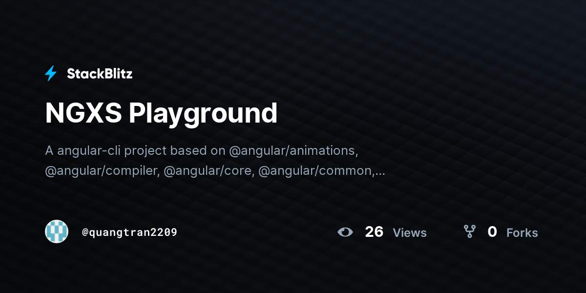 NGXS Playground - StackBlitz