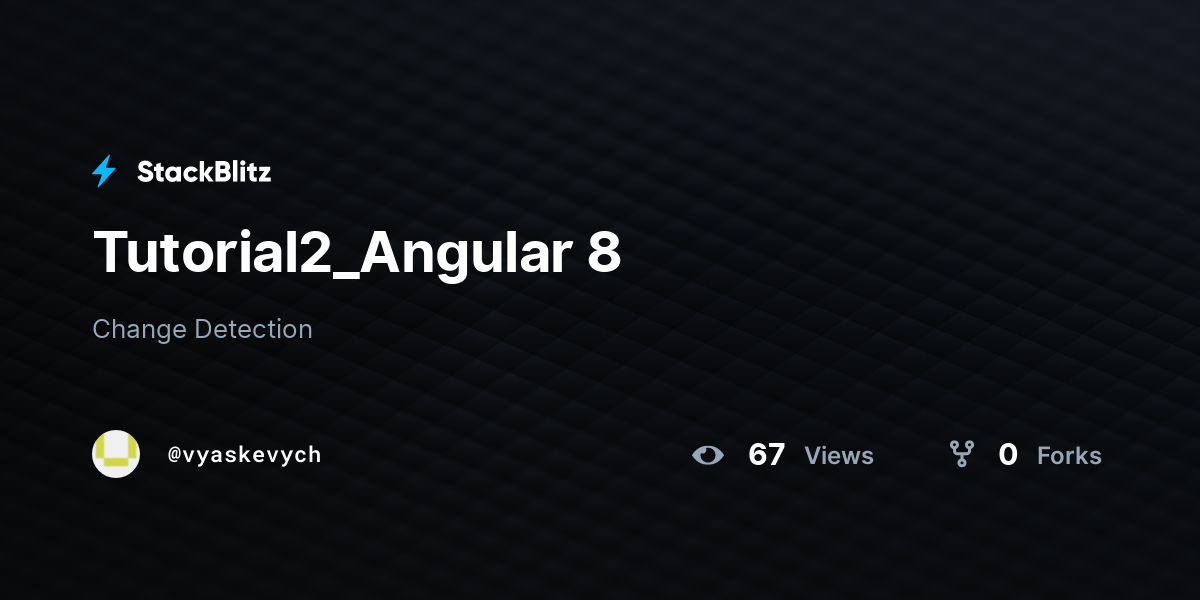 Tutorial2 Angular 8 Stackblitz